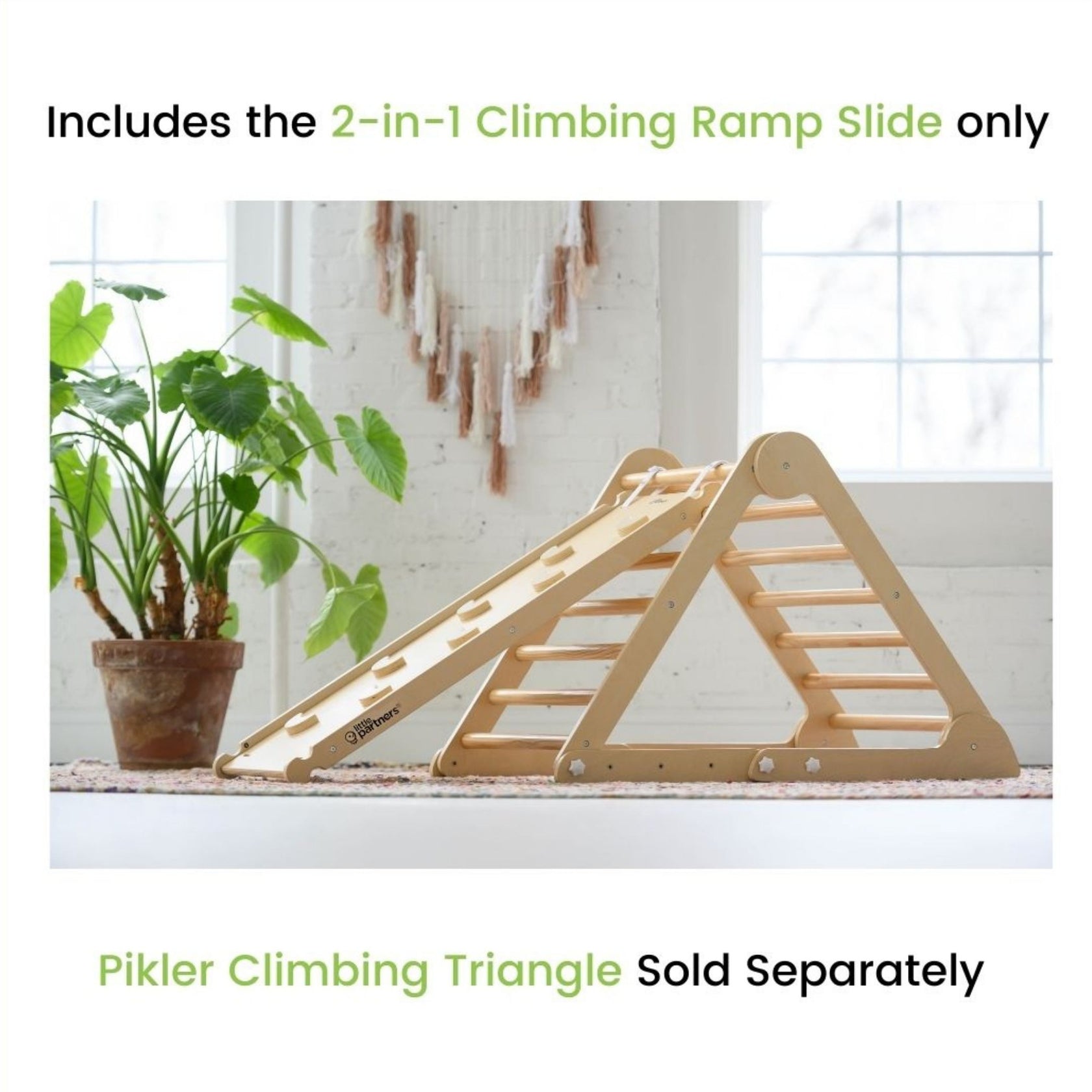 2-in-1 Montessori Climbing Ramp Slide for Toddlers –dd Little Partners